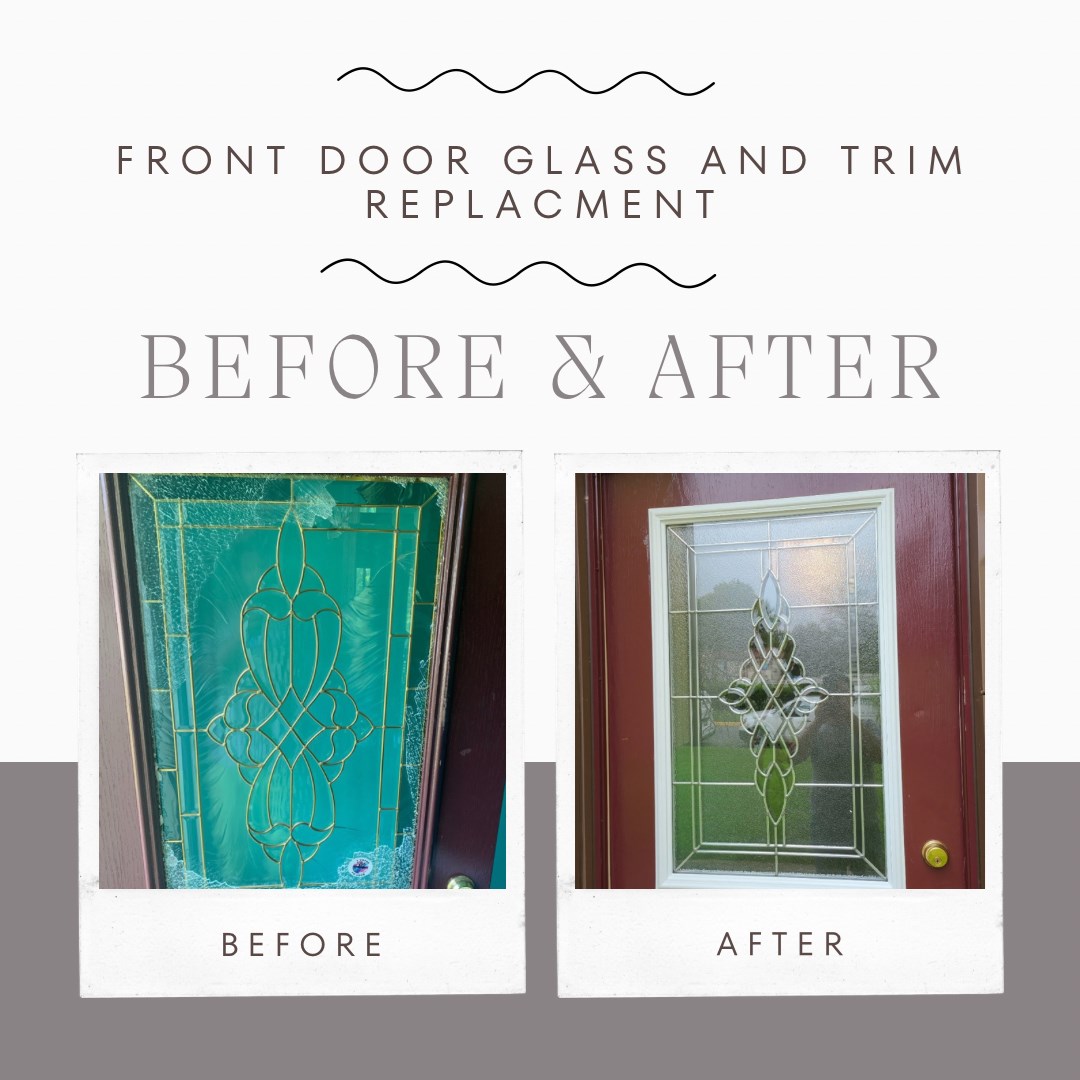 Front Door Decorative Glass Caming Replacement Rockville, MD Before and ...